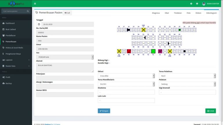 Modul Odontogram Dokter Gigi - DokterPro
